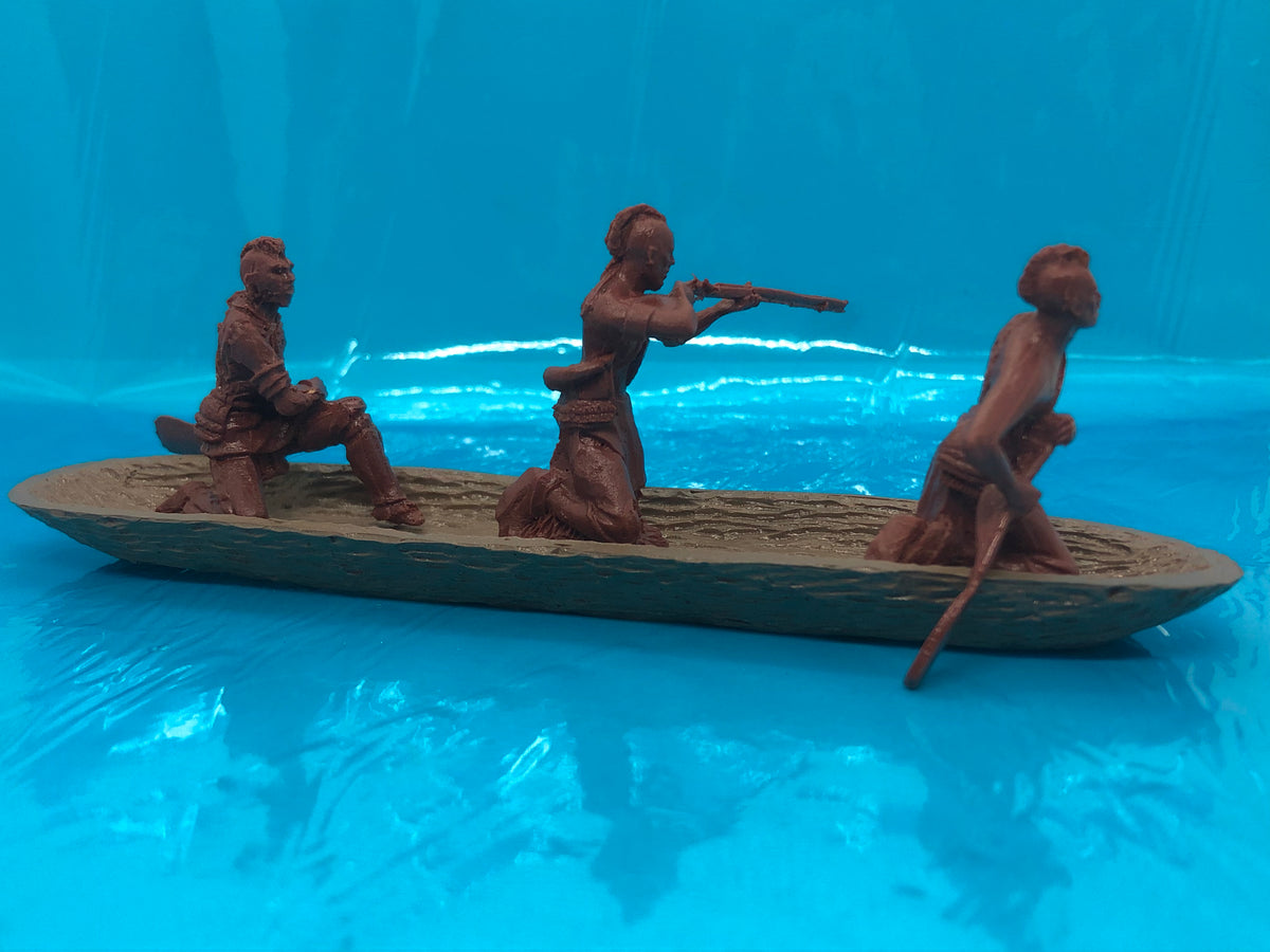 LOD070 - Canoe with Mohawk Indians – LOD Toy Soldiers